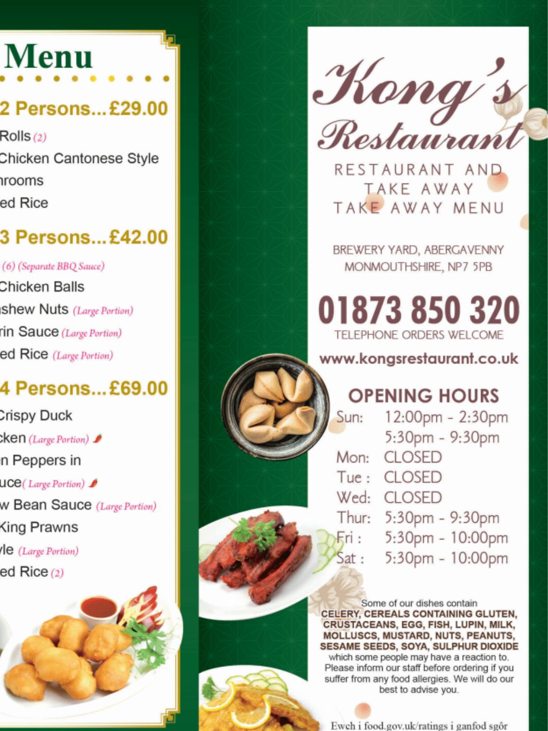 Award Winning Chinese Takeaway In Abergavenny- Kong's Restaurant
